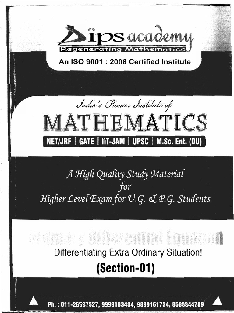 Ordinary Differential Equations - 1 Dips | PDF