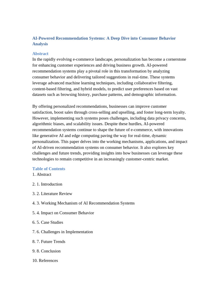 AI Powered Recommendation Systems Full | PDF | Artificial Intelligence ...