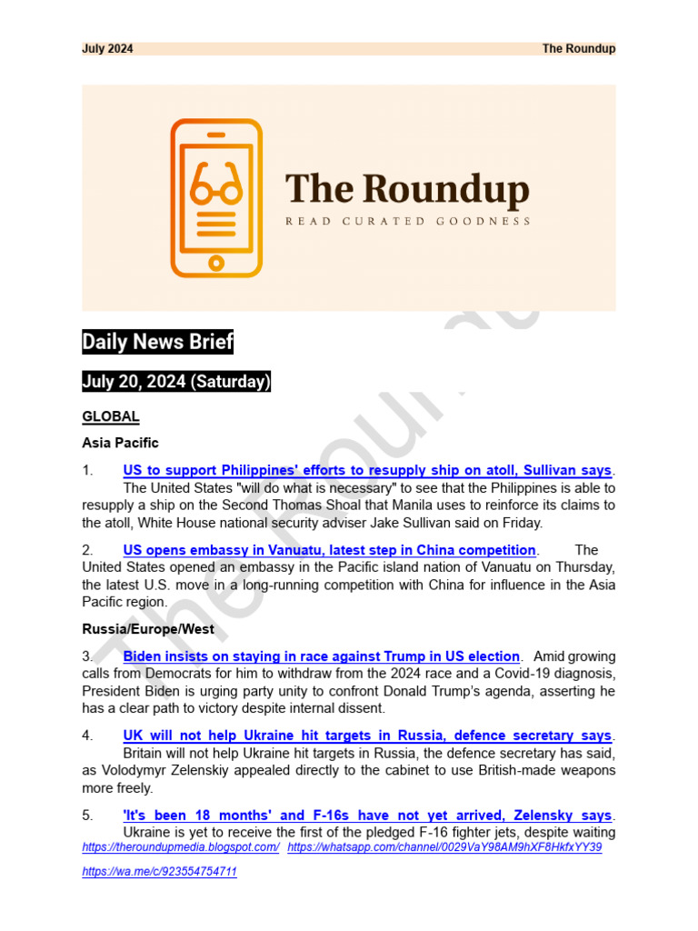 Daily News Brief & Analysis - 20 July | PDF | Palestinian Territories | Israel