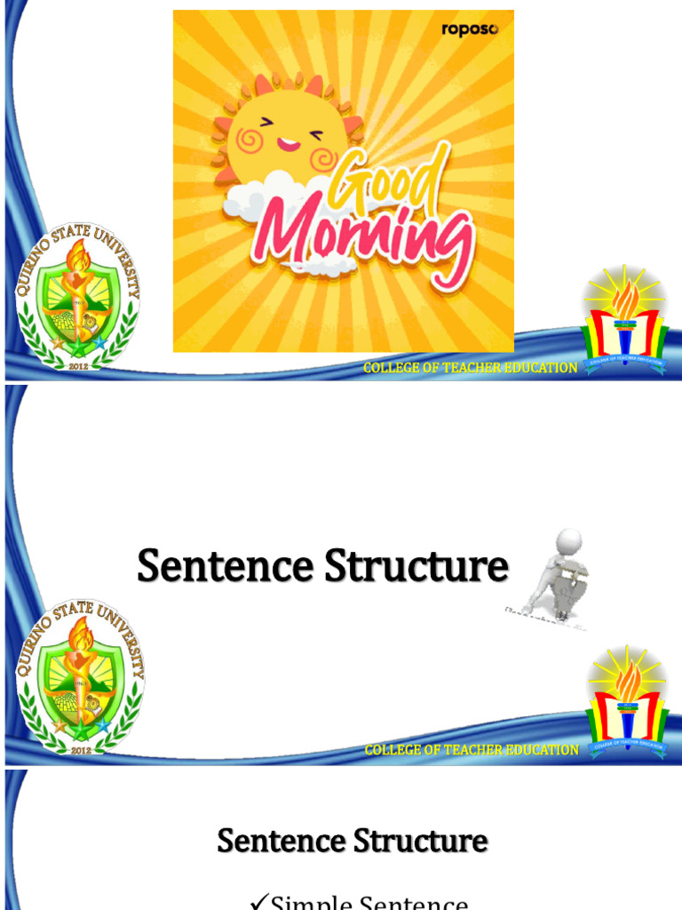 ELEC 3 Lesson 3 Sentence Structure | PDF | Grammar | Syntax