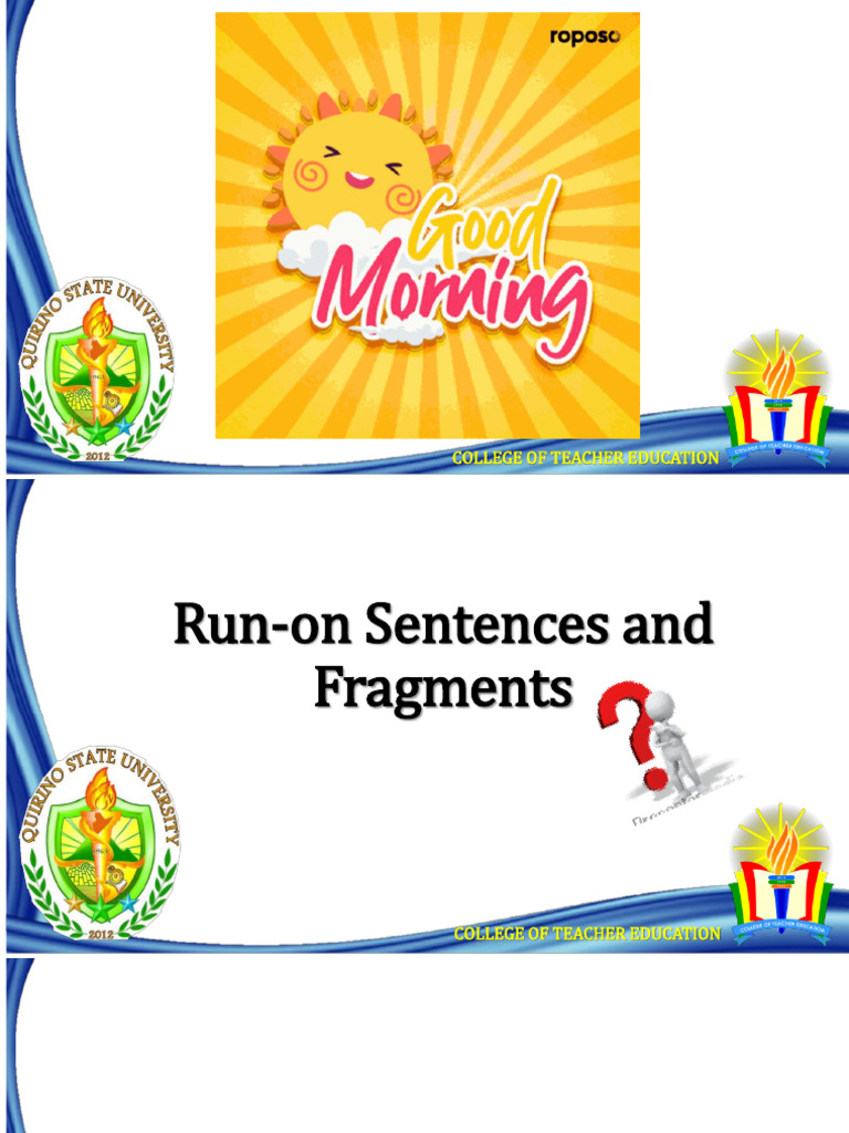 Fixing Run-on Sentences & Fragments | PDF | Syntax | Semantic Units