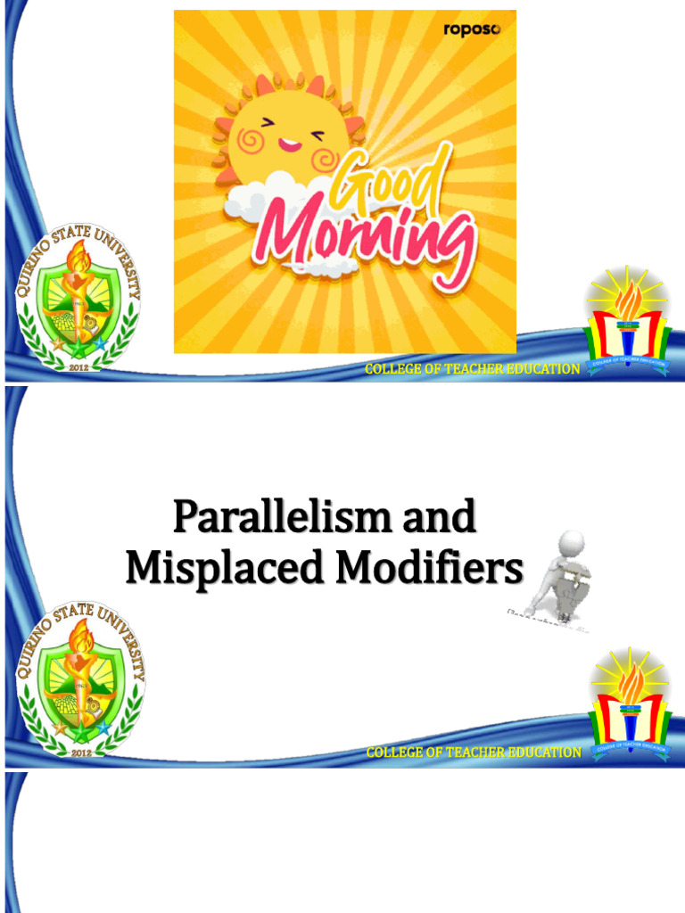 ELEC 3 Lesson 4 Parallelism and Misplaced Modifiers | PDF | Adverb | Phrase