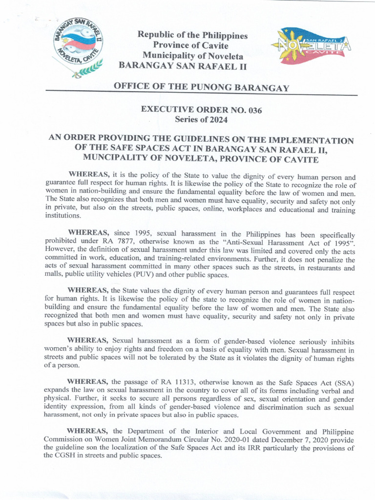 Eo Safe Space Act | PDF