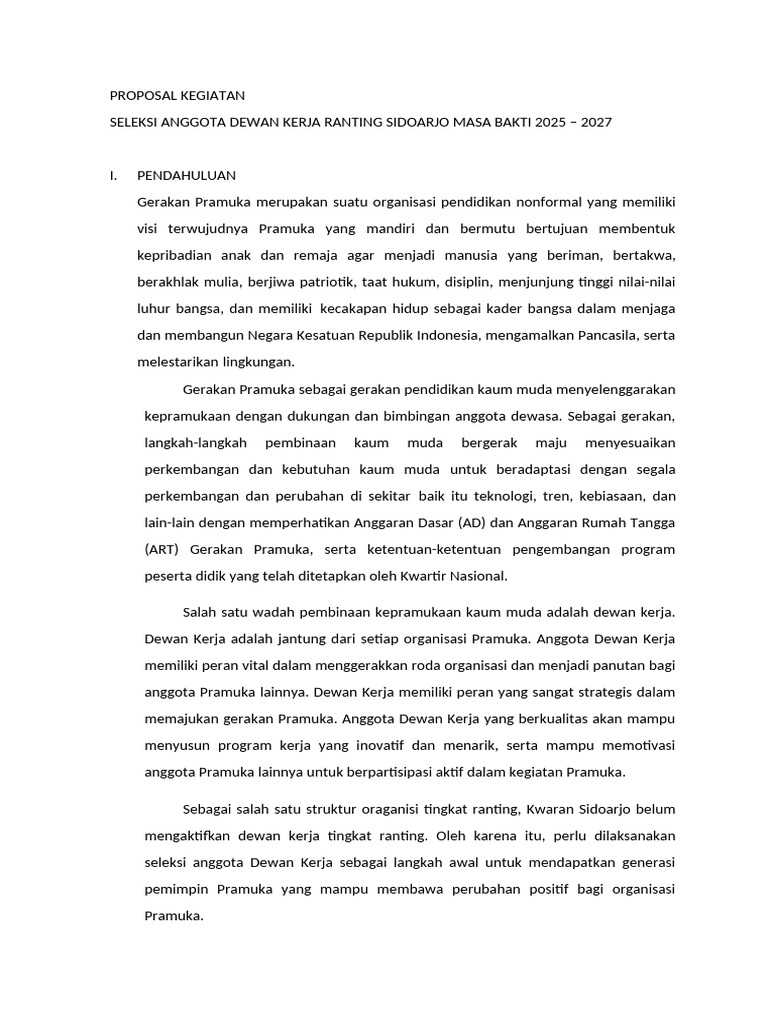 PROPOSAL SELEKSI DKR 2025 | PDF