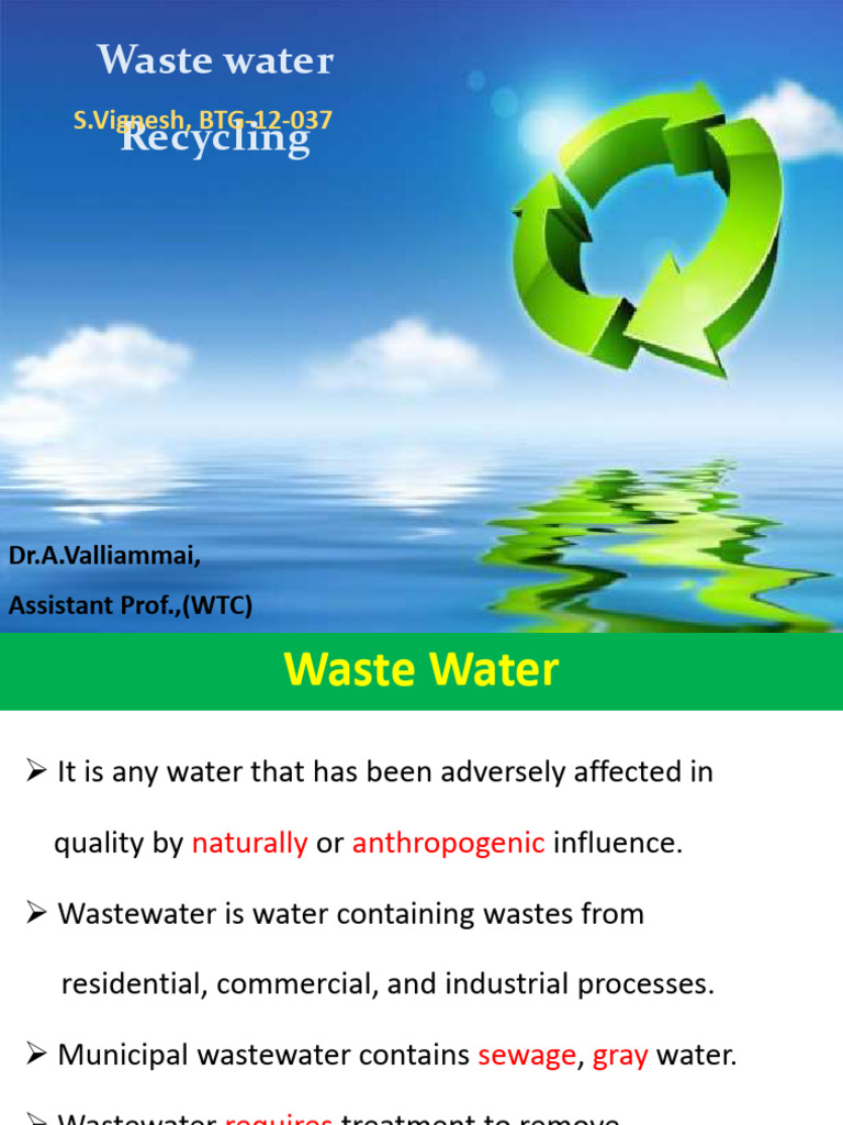 Wastewater Recycling and Treatment Methods | PDF | Sewage Treatment ...