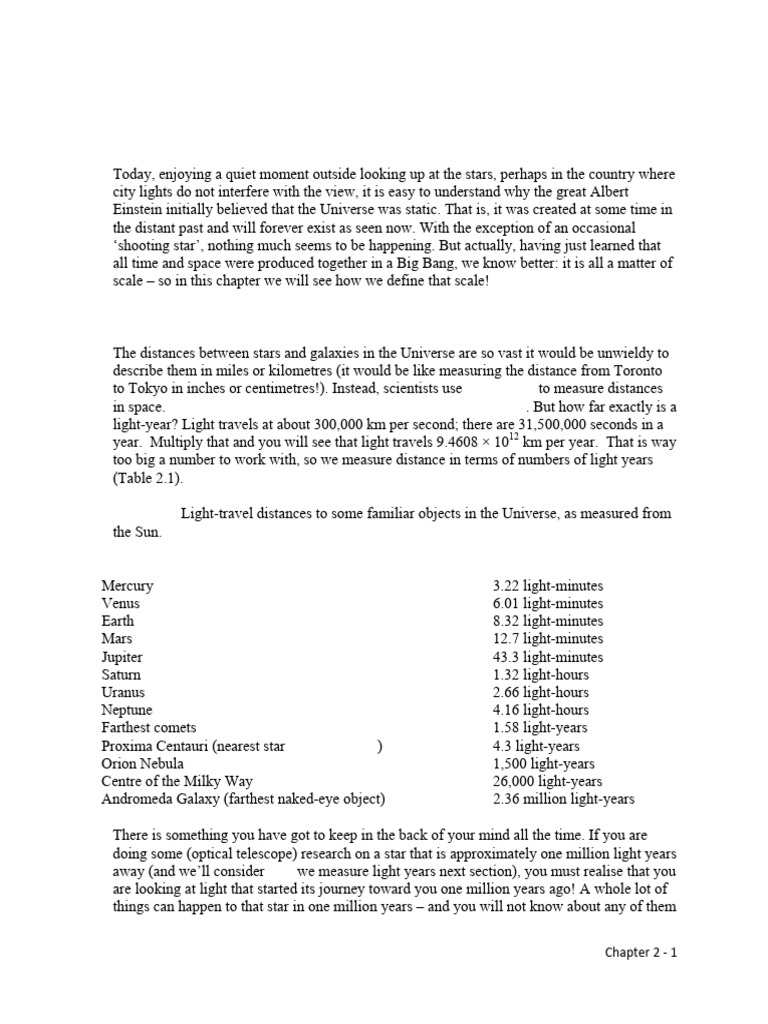 Chapter 2 Time and Space | PDF | Galaxy | Stars