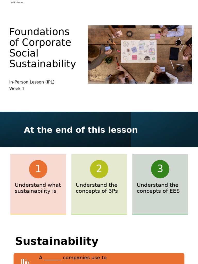 Week 1 (IPL) - (Student) Introduction To Sustainability | PDF ...