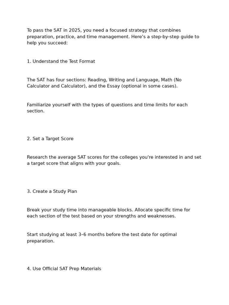 SAT Success Guide for 2025 Students | PDF | Sat | Cognition