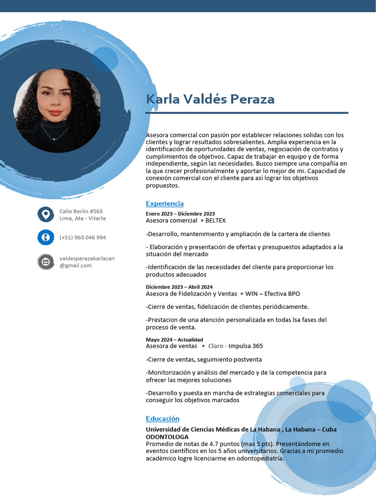CV Karla Valdés (VENTAS) | PDF | Economias | Business