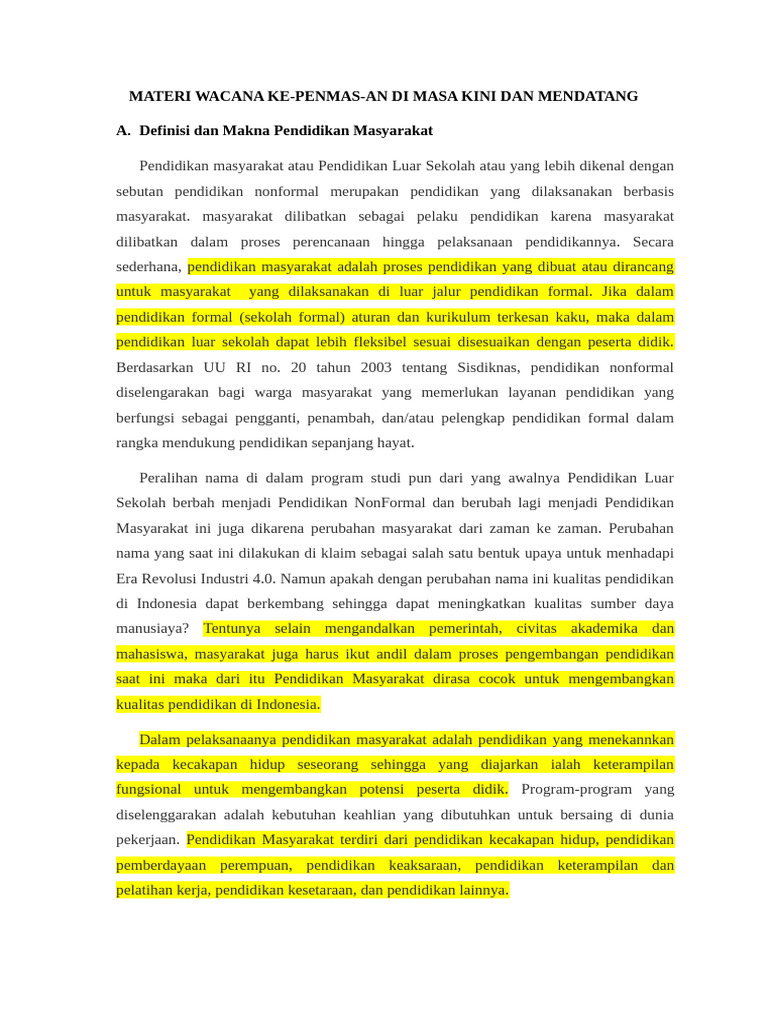 MATERI WACANA KEPENMASAN - SYIFA SYAUQI | PDF