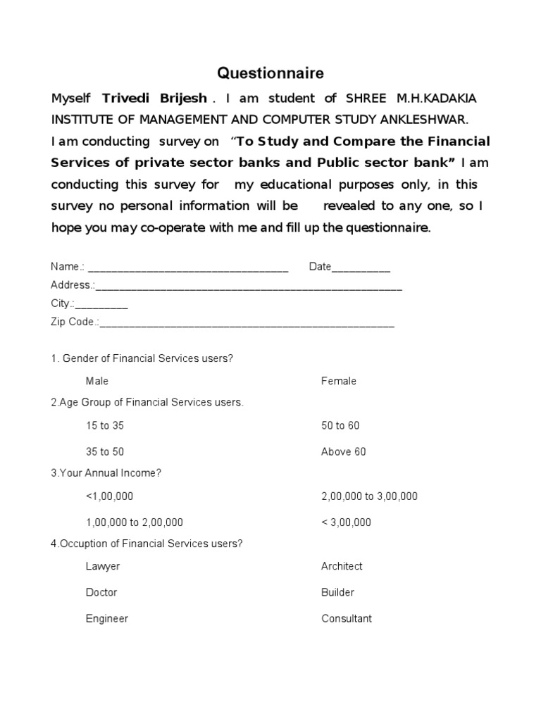 Survey on Banking Services Satisfaction | PDF
