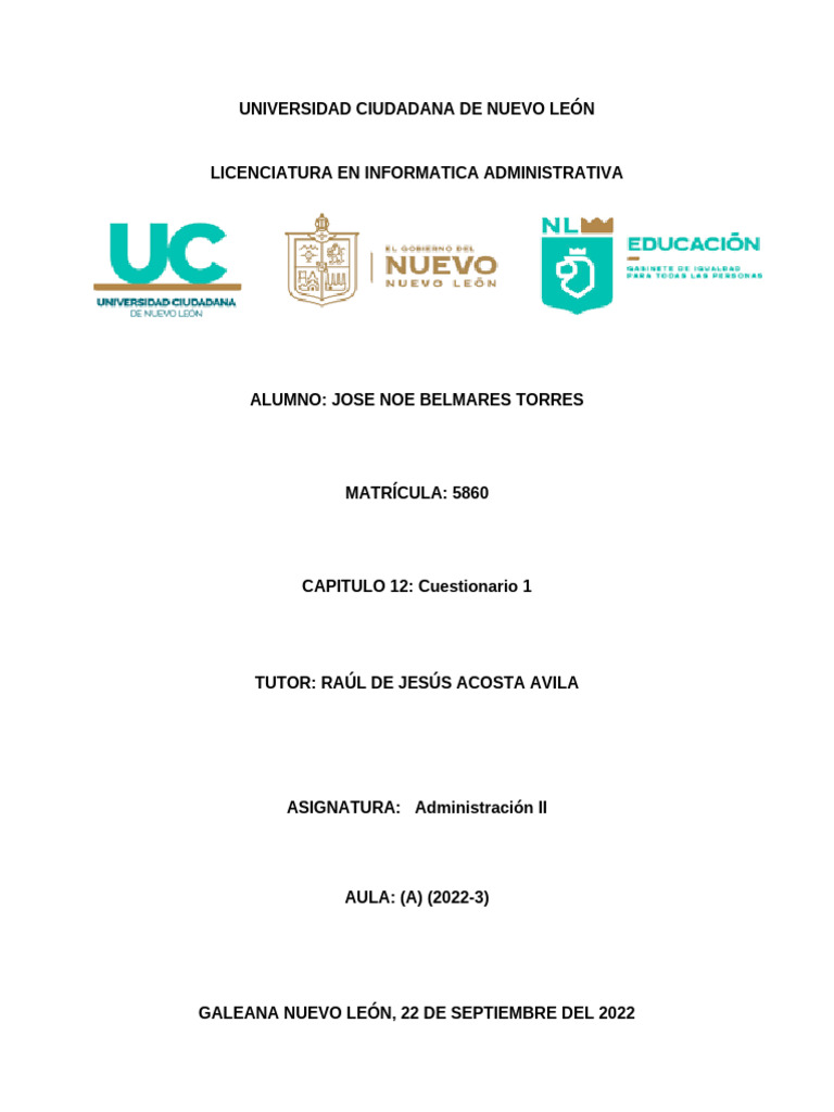 Tarea Sem2 - A - 5860 - Jose Noe Belmares Torres | PDF | Planificación | Evaluación
