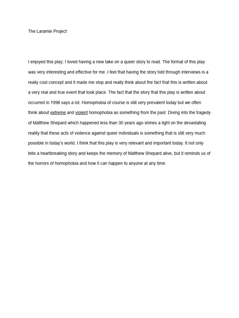 The Laramie Project | PDF