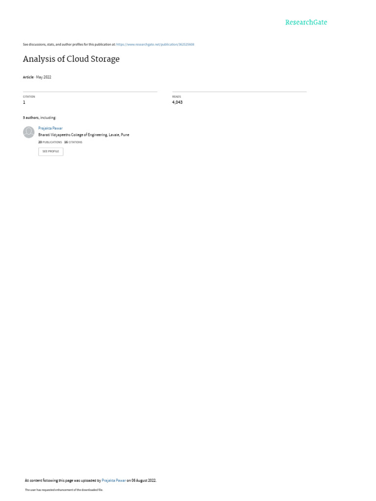 Cloud Storage Analysis and Insights | PDF | Cloud Computing | Software ...
