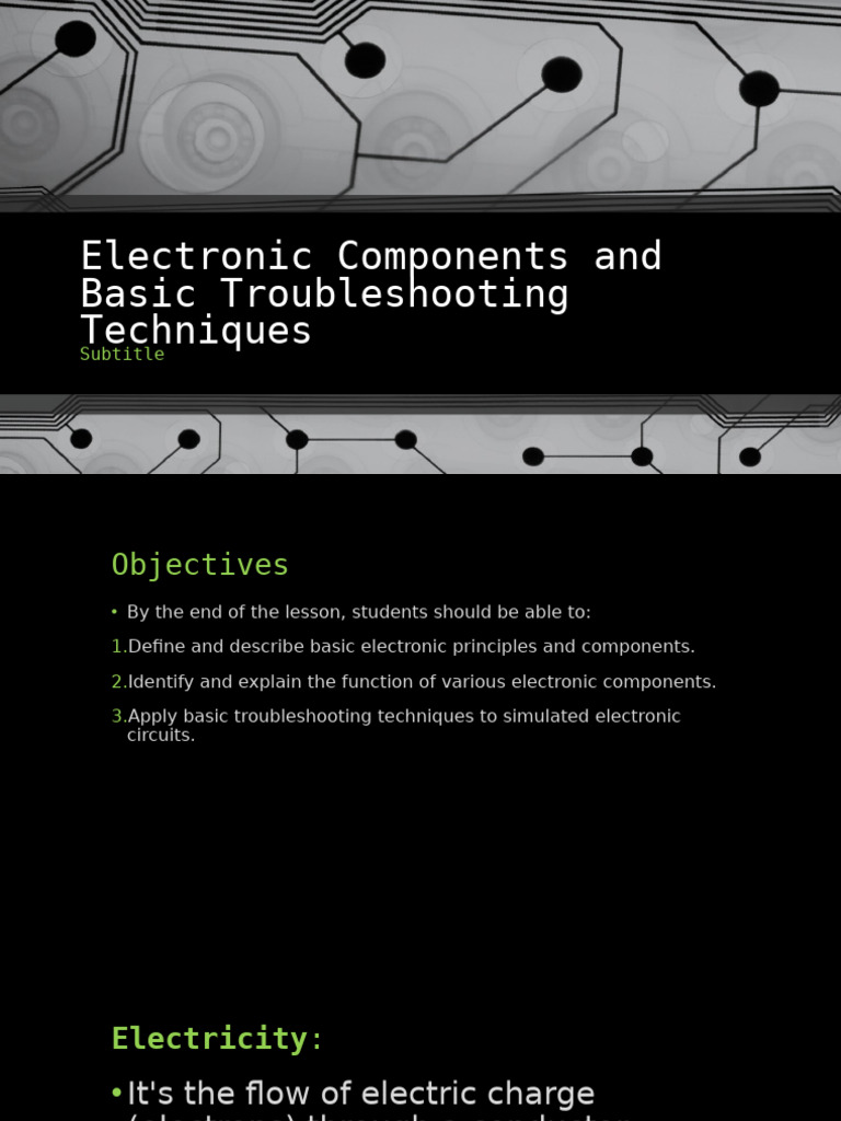 Electronic Components and Basic Troubleshooting Techniques | PDF