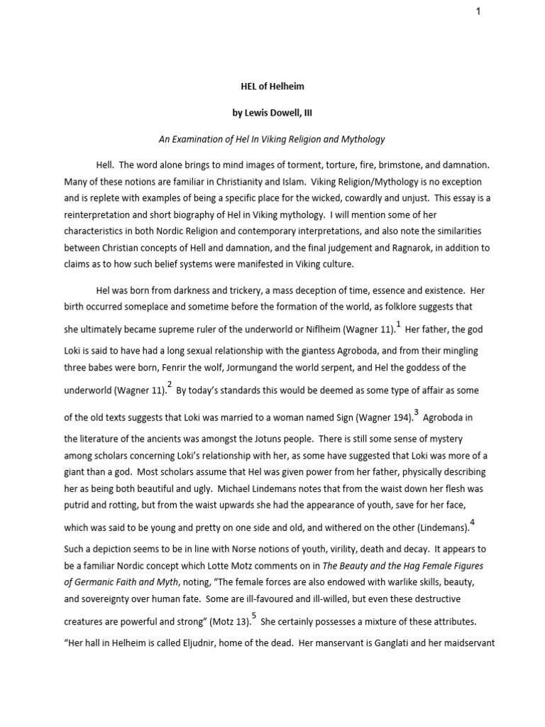 HEL of Helheim An Examination of Hel in | PDF | Loki | Satan