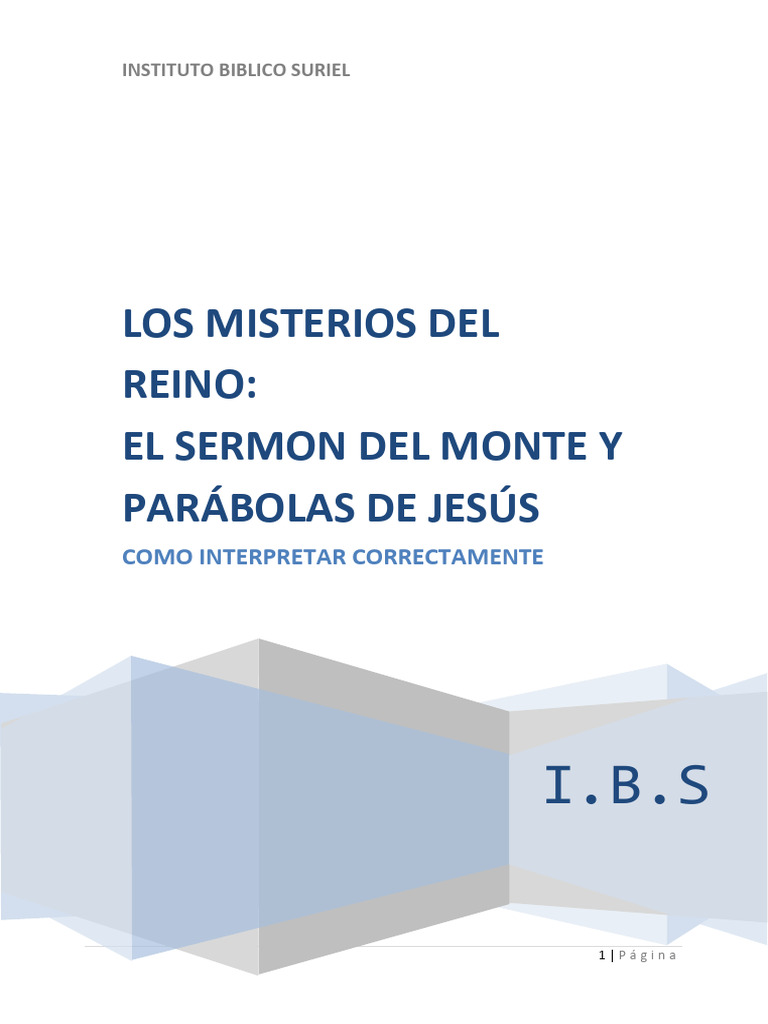 El Sermon Del Monte y Parábolas de JESUS | PDF | Sermón de la Montaña ...