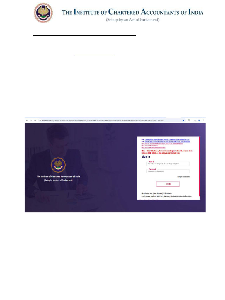 ICAI Admit Card Download Guide | PDF