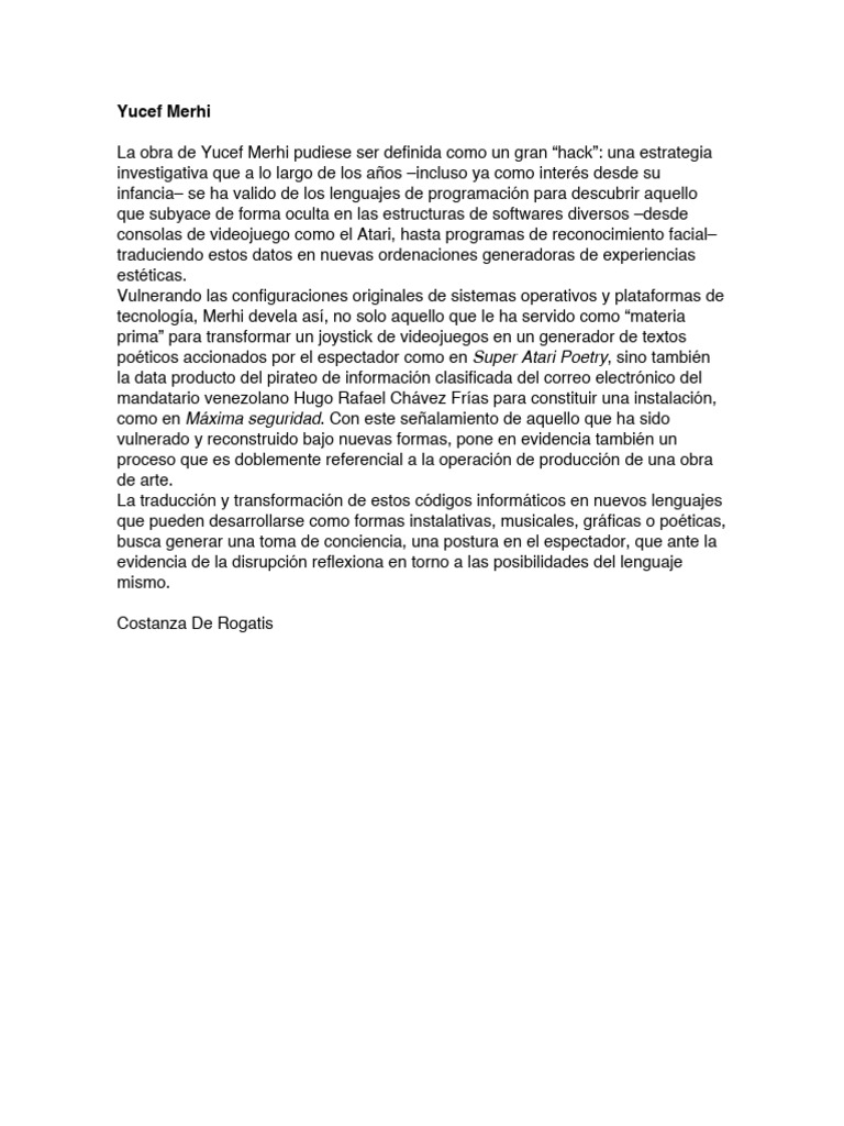 Yucef Merhi: Arte y Hackeo Digital | PDF