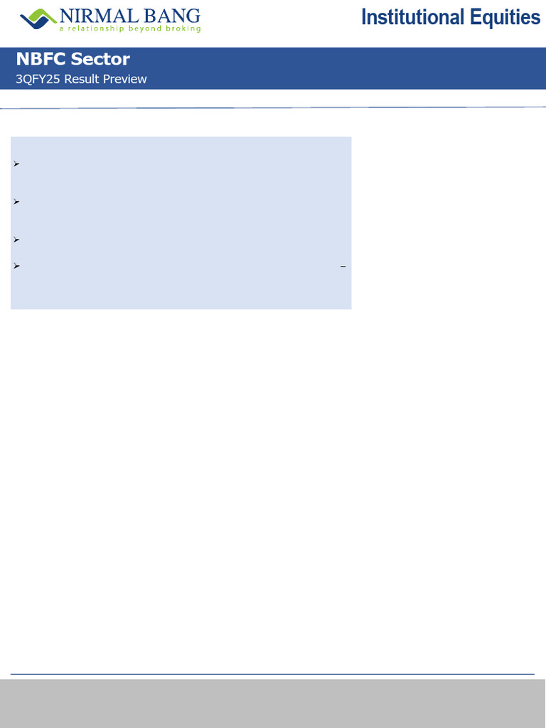 NBFC-Sector--3QFY25-Result-Preview--9-January-2025 | PDF | Securities ...