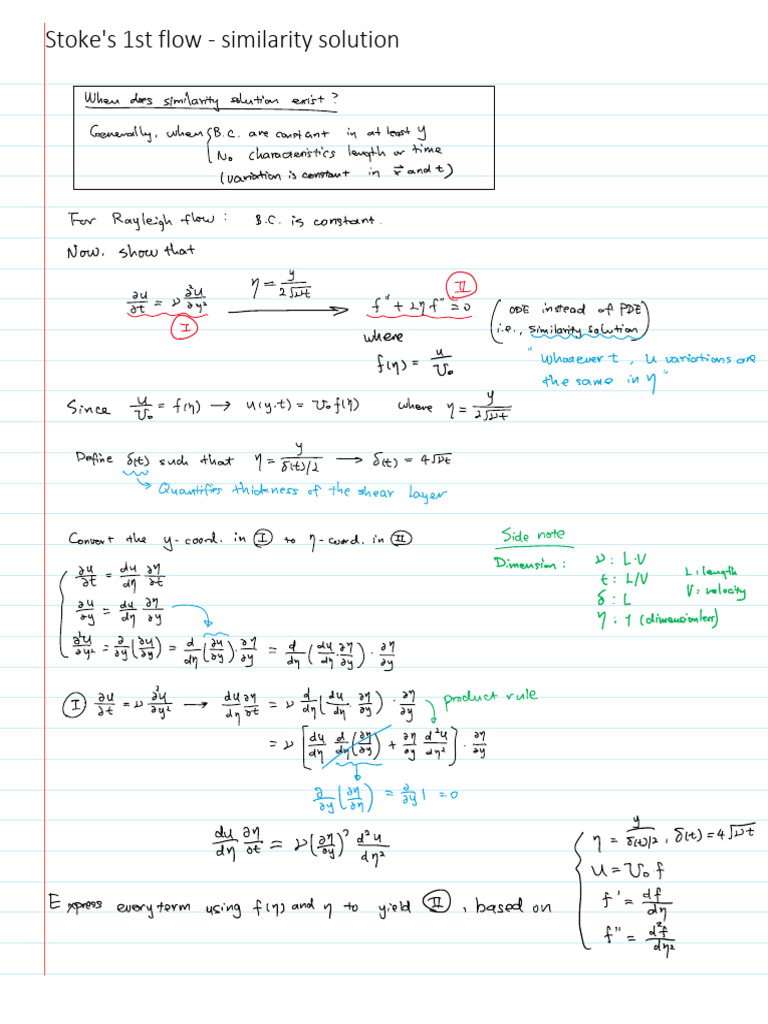 Stoke's 1st Flow - Similarity Solution | PDF