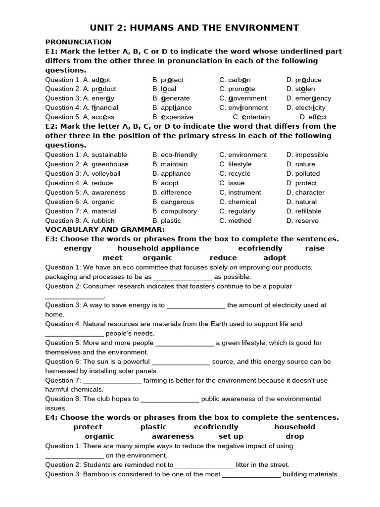 (Review) Unit 2 - Grade 10 - Global Success | PDF | Green Building ...
