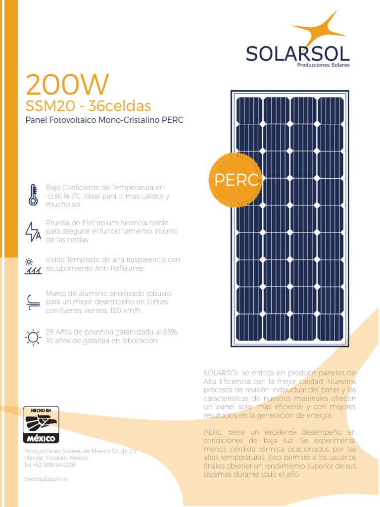 Solarsol SSM20 202011 | PDF | Panel solar | Fotovoltaica