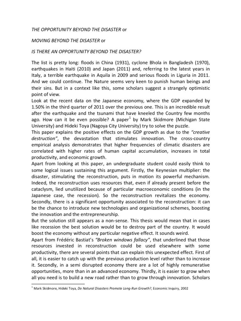 Article Disaster - FINAL | PDF