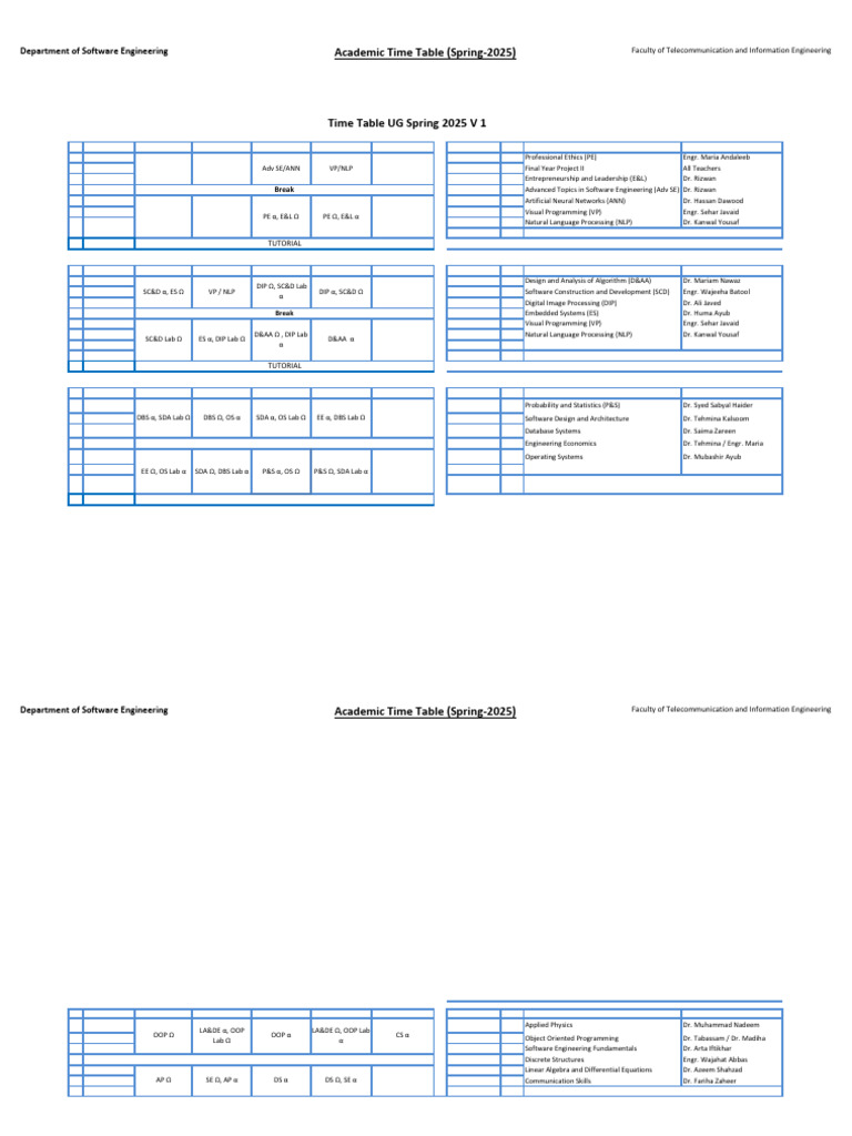 Software Engineering Exam Timetable 2025 | PDF | Computing | Computer ...