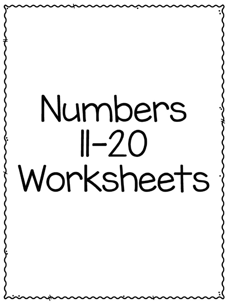 Kindergarten Worksheets and Games - Spring Numbers 11 to 20 Worksheets ...