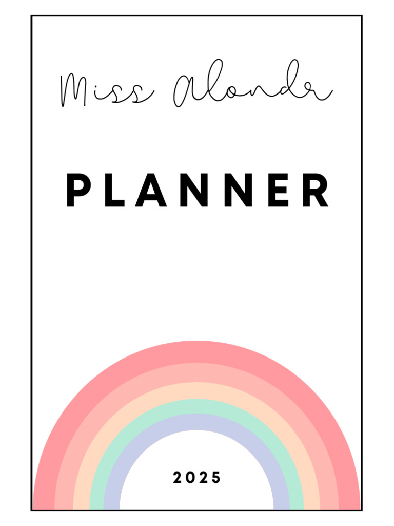 Minimalist Rainbow Teacher Planner | PDF
