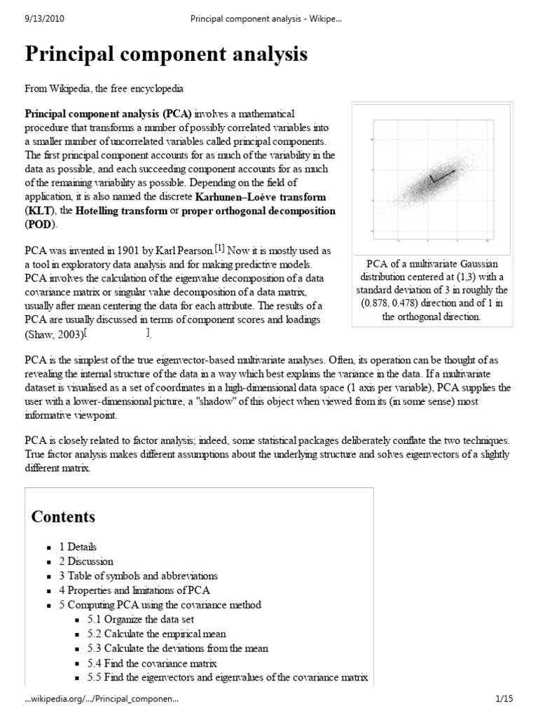 Principal Component Analysis | PDF | Principal Component Analysis ...