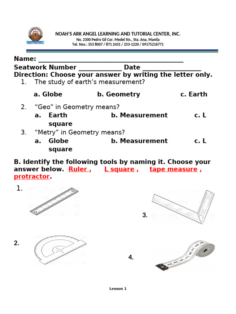 SEATWORK NUMBER 1 | PDF