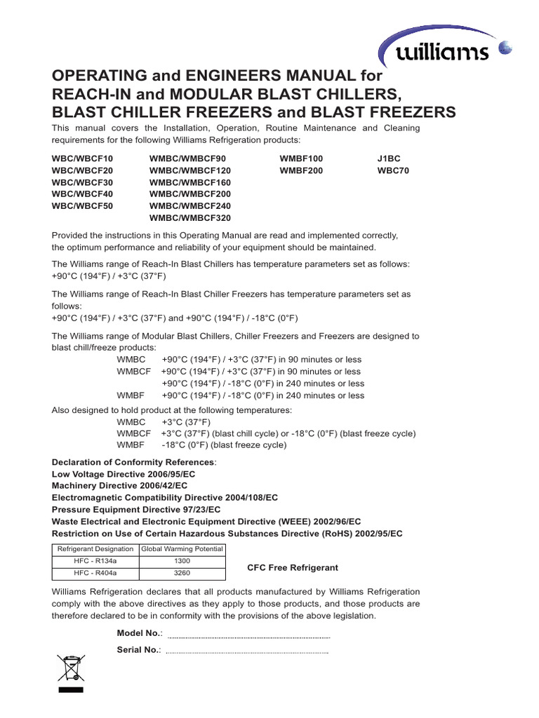 blast-chiller-operating-manual (March 2010) | PDF | Refrigerator ...
