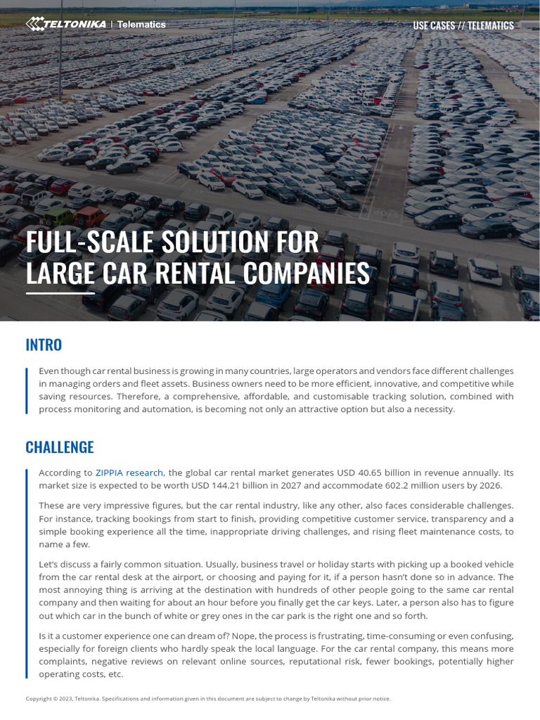 Full Scale Solution For Large Car Rental Companies en | PDF | Computing