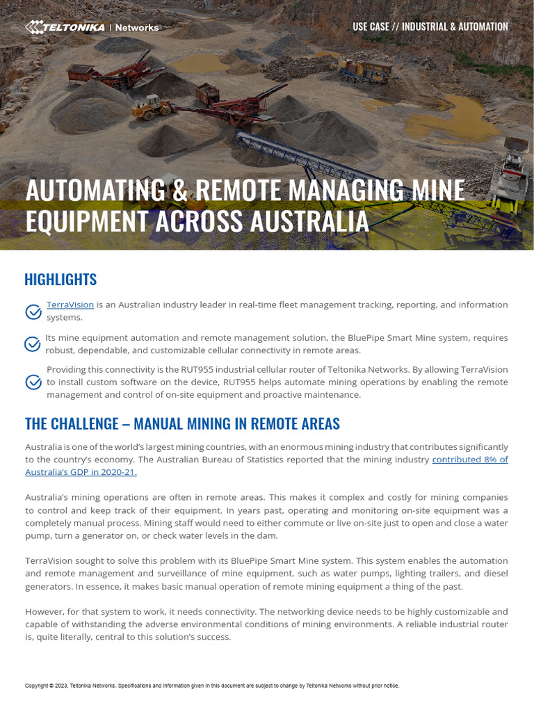 Automating Remote Managing Mine Equipment Across Australia | PDF ...