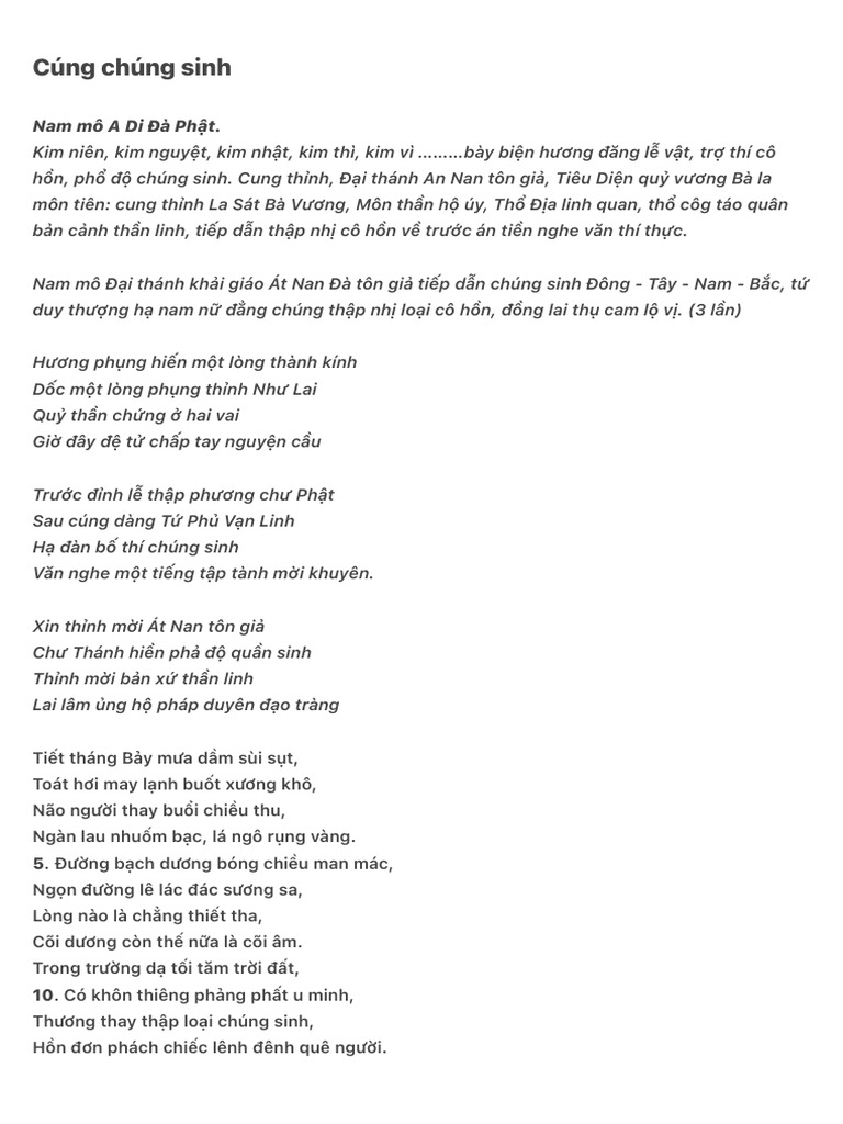 Cúng Chúng Sinh | PDF