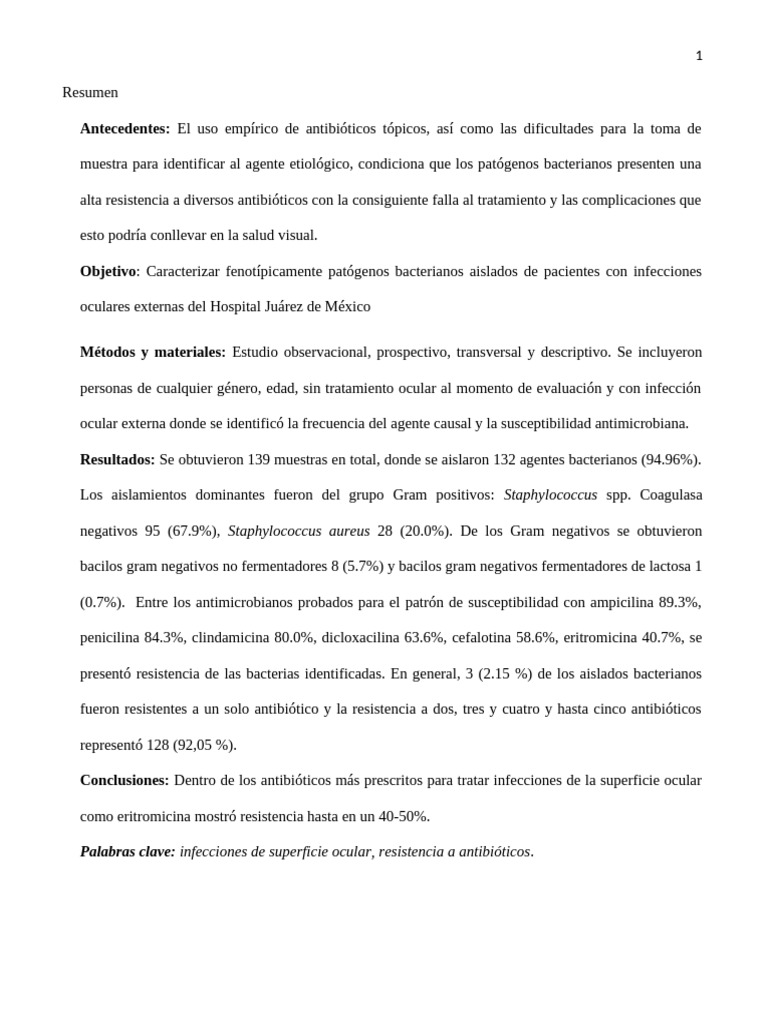Resistencia Antimicrobiana 1 | PDF | Las bacterias | Resistencia antimicrobiana