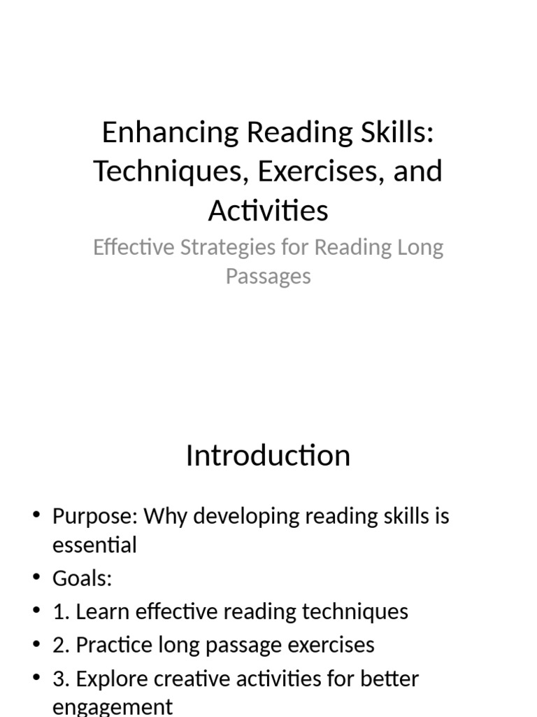 Mastering Reading Skills: Techniques & Exercises | PDF