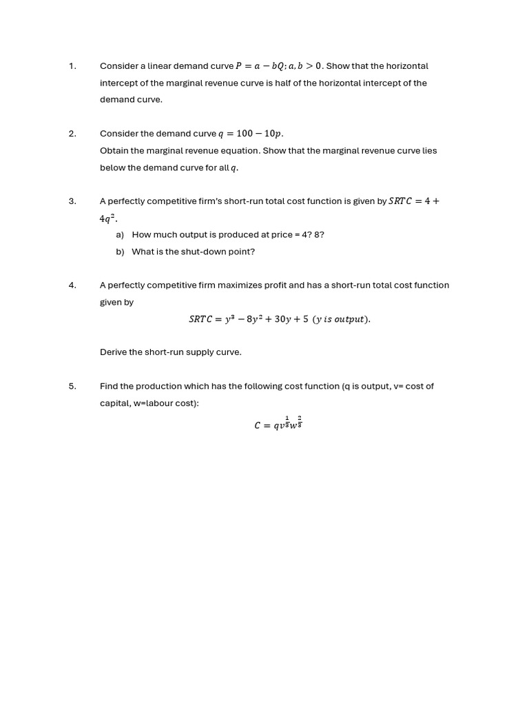 Profit Maximization Problem Set | PDF