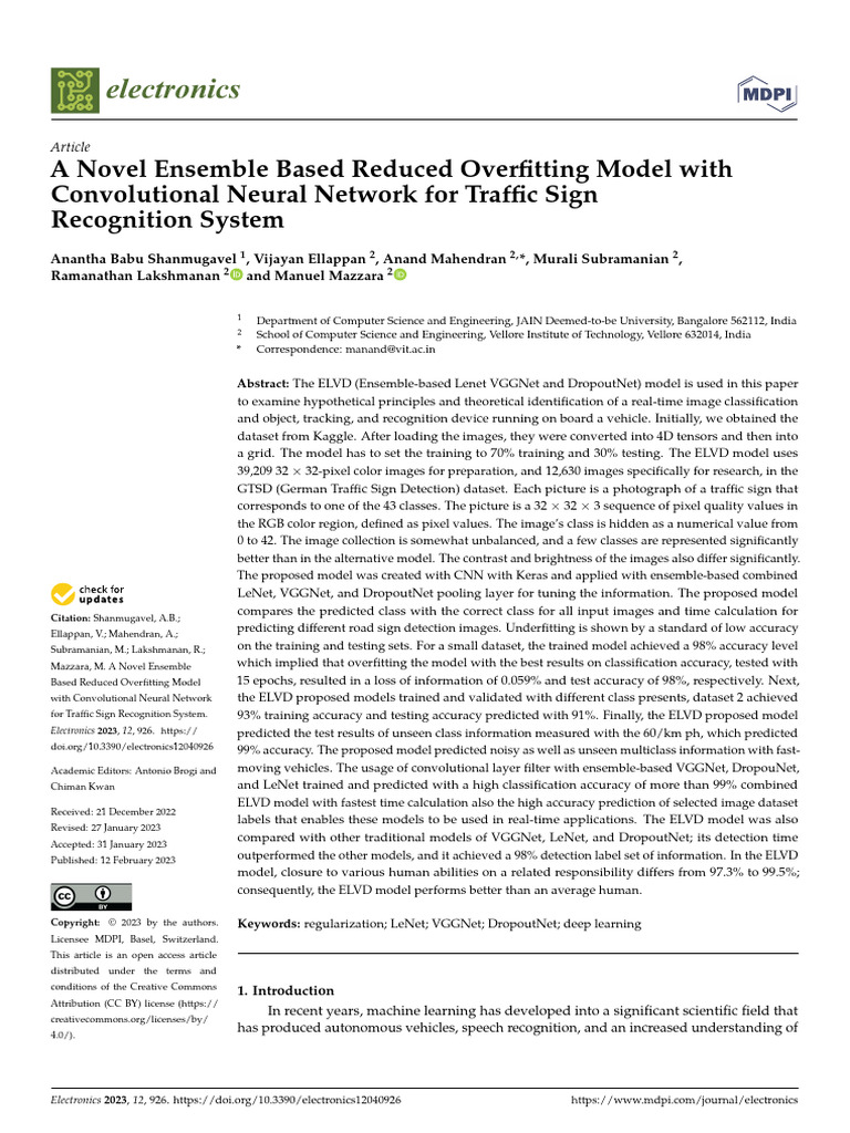 A Novel Ensemble Based Reduced Overfitting Model with | PDF | Deep Learning | Machine Learning