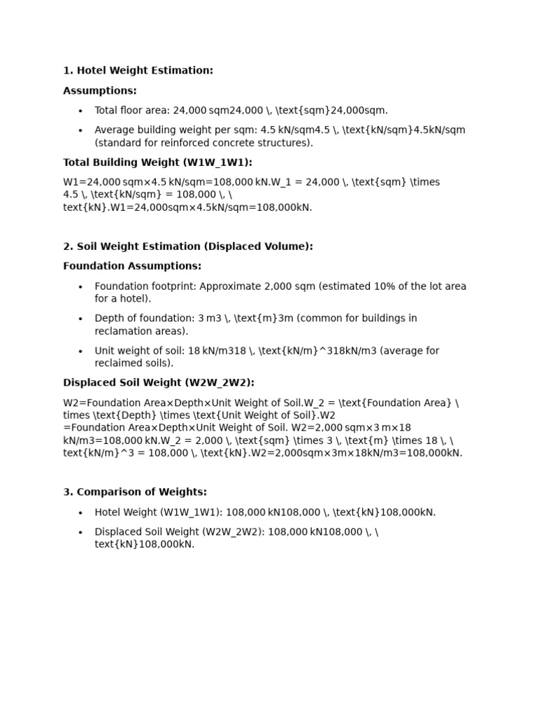 Building Weight VS Soil Weoght | PDF