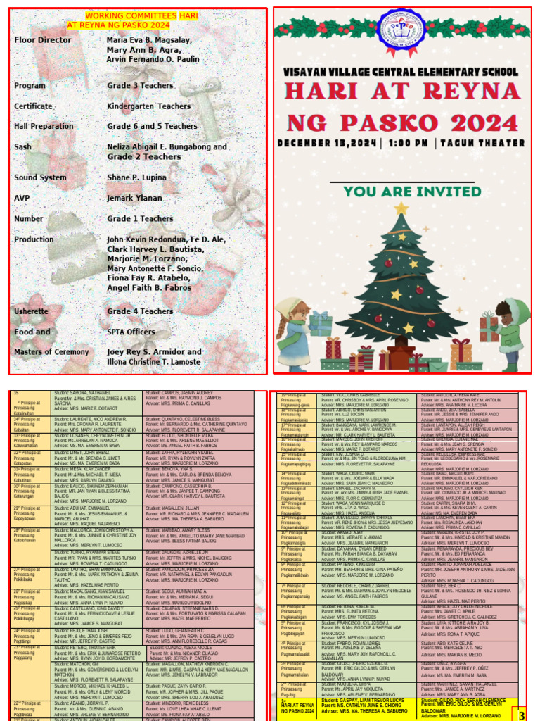 SPTA Working Committees for Pasko 2024 | PDF