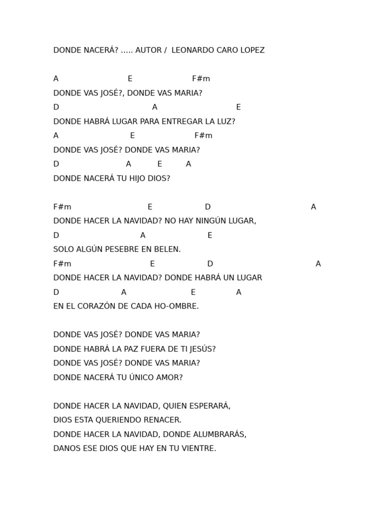 Donde Vas José, Donde Vas María | PDF