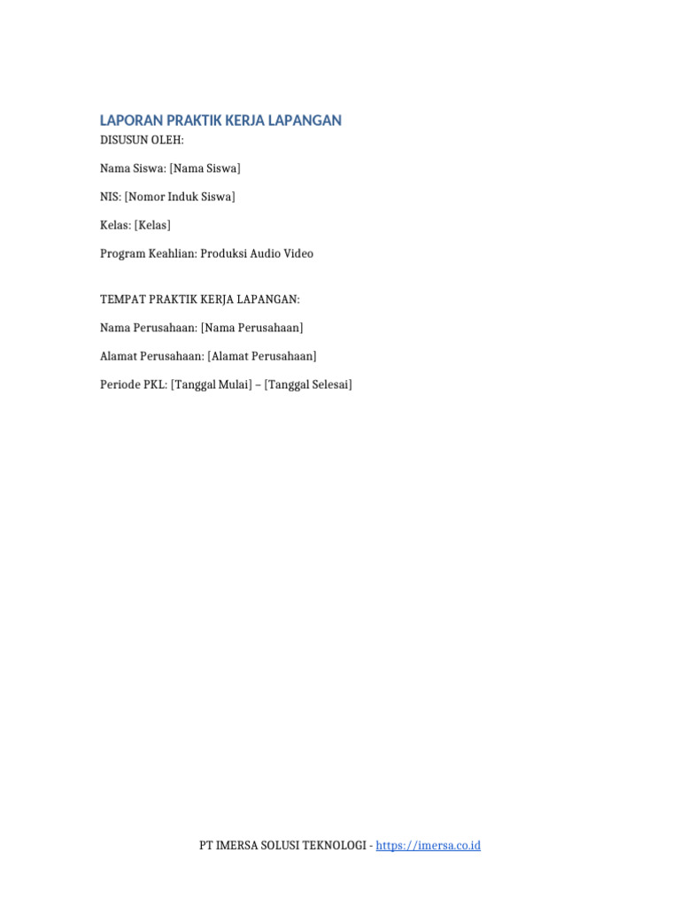 Contoh Laporan PKL Audio Video | PDF