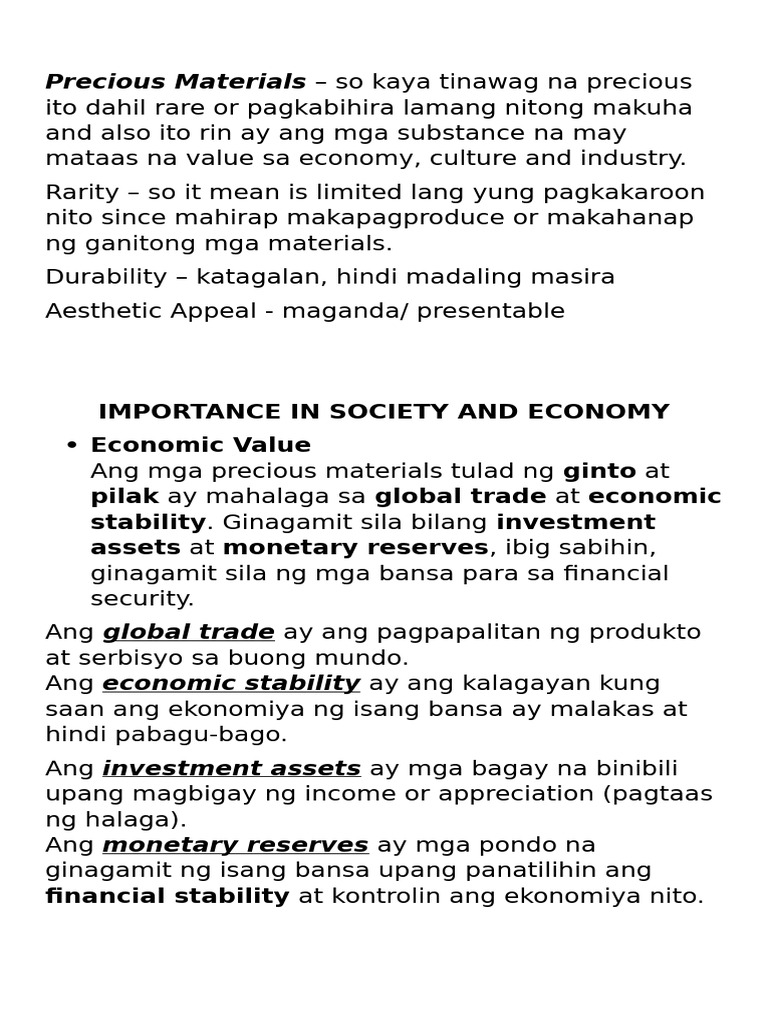 Precious 20 Materials | PDF