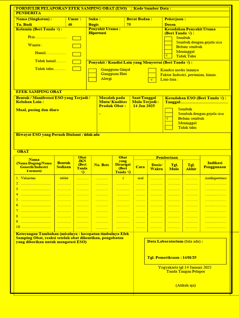 Eso Form Kuning | PDF