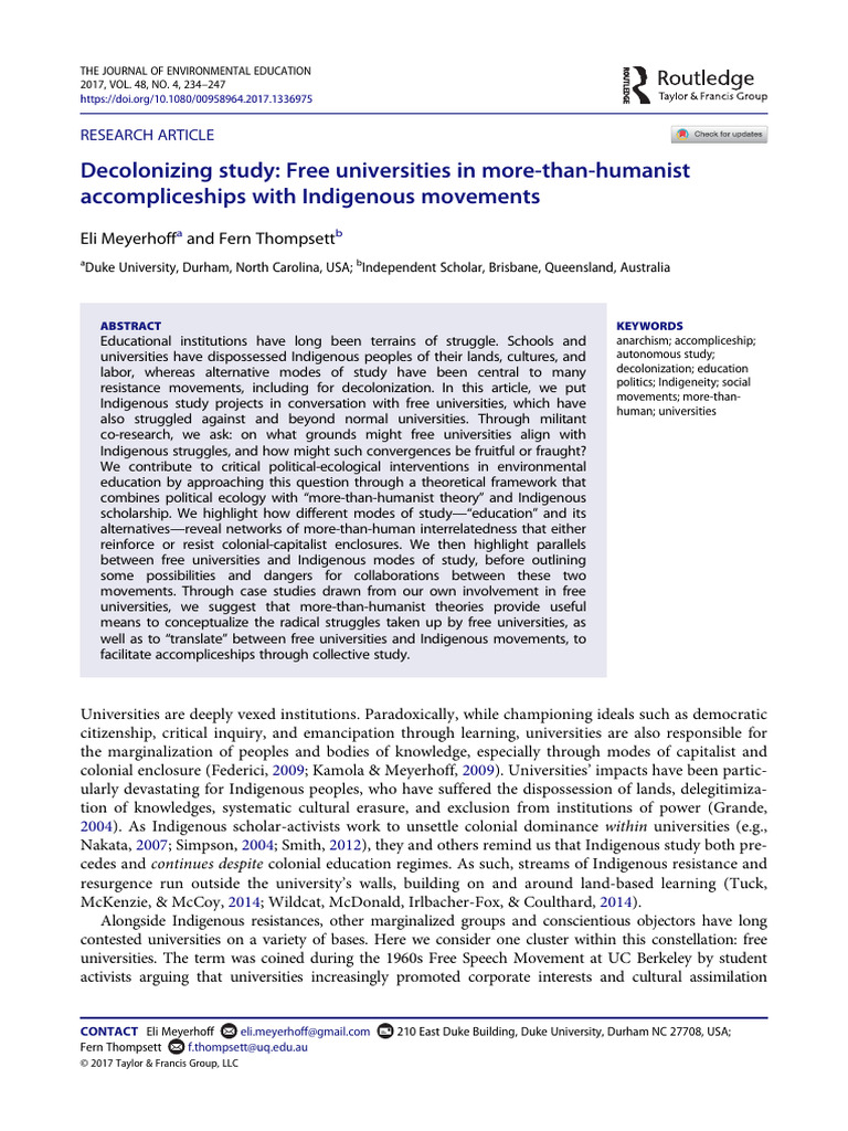 meyerhoff, decolonizing study | PDF | Anarchism | Indigenous Peoples