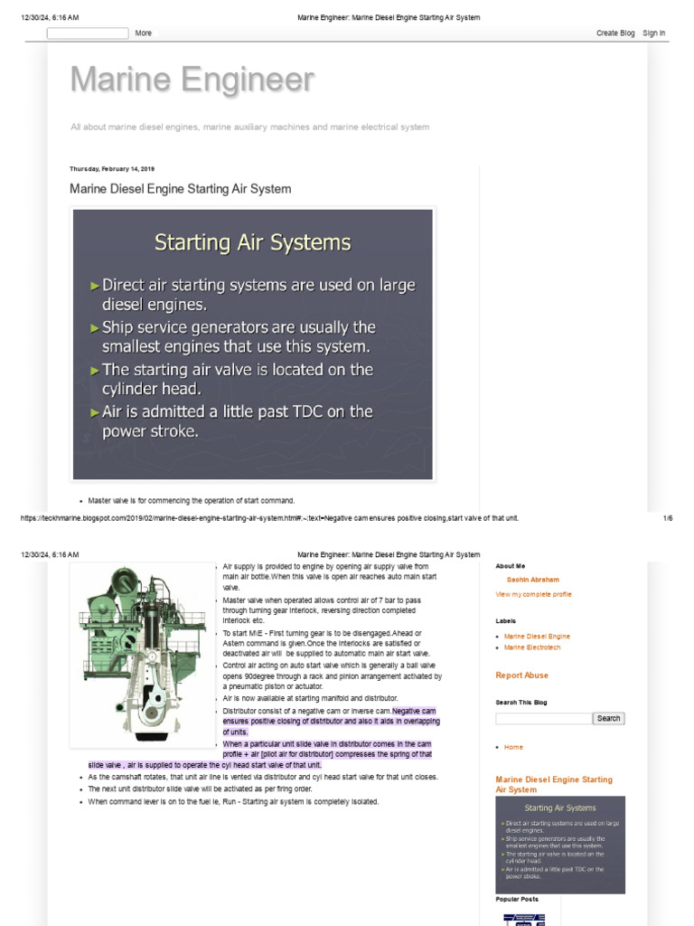 Starting Air System | PDF | Engines | Diesel Engine