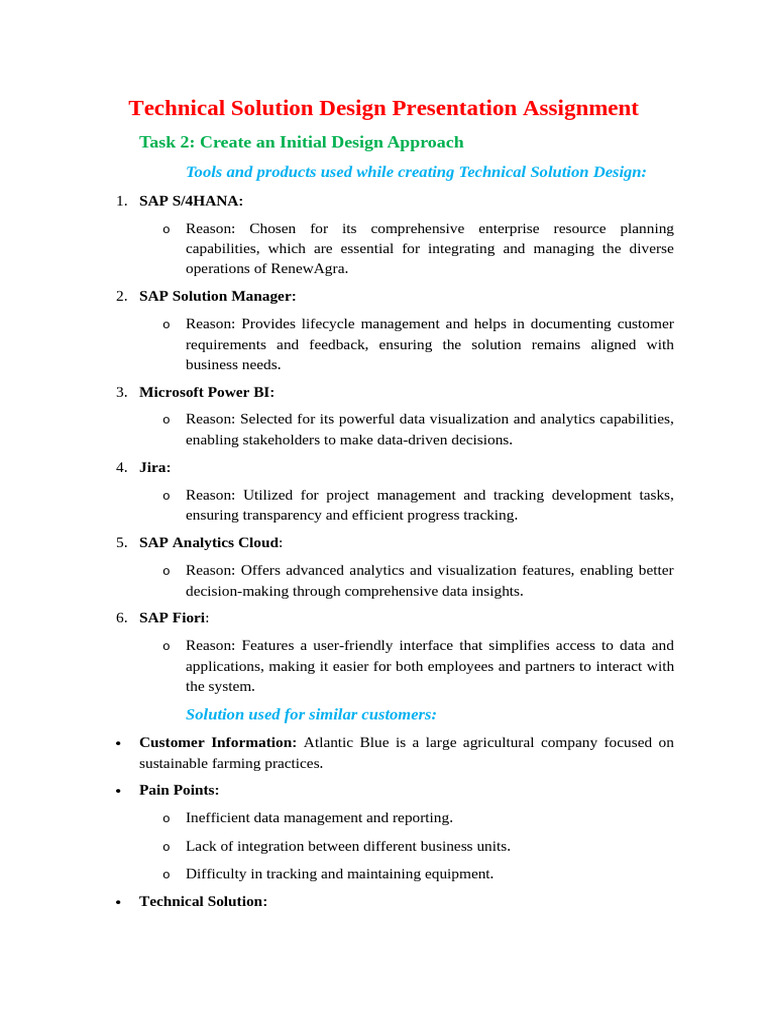 Course 4 - Technical Solution Design Presentation Assignment - DC | PDF | Enterprise Resource ...